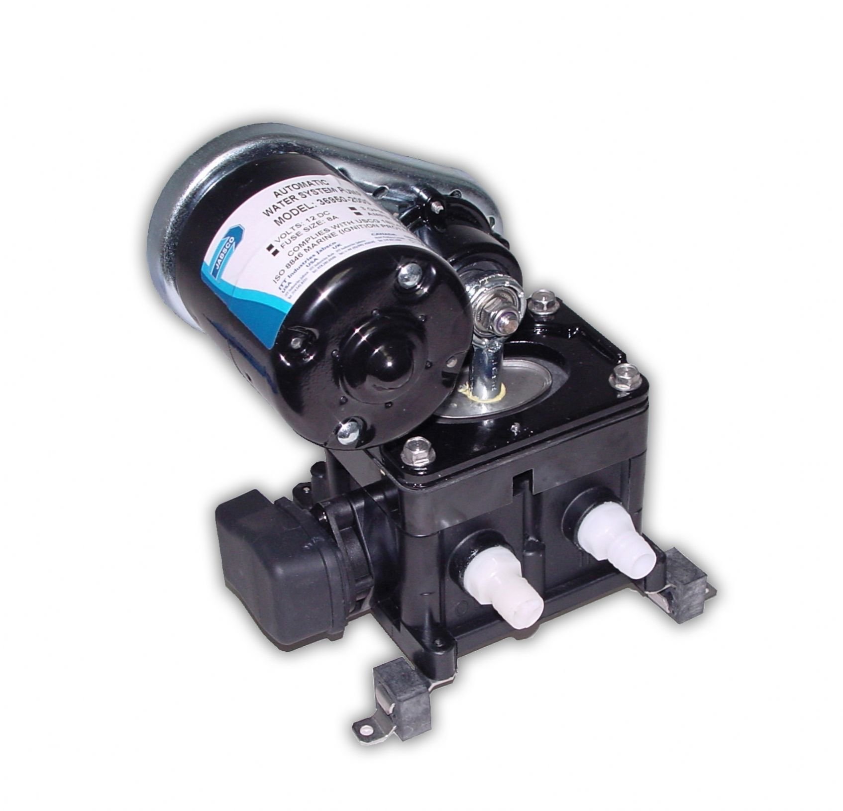 Jabsco 36950-2000 Marine PAR High Pressure Belt Drive Water Pressure Pump (3-GPM, 40-PSI, 12-Volt, 8-Amp, Up to 4 Outlets), Black