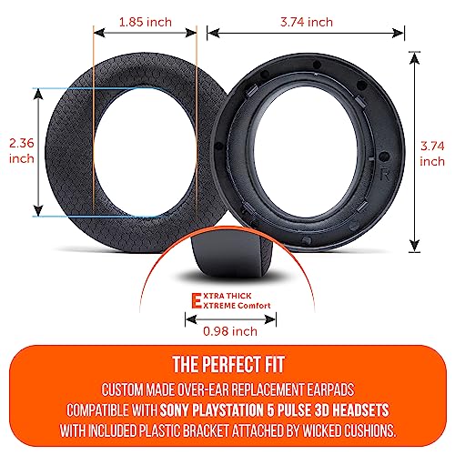 WC Freeze Ps5 V2 - Cooling Gel Earpads Compatible with Sony PS5 Pulse 3D Headphones by Wicked Cushions | Increased Ear Opening, Thickness, Comfort & Sound Isolation for Epic Gaming | Black