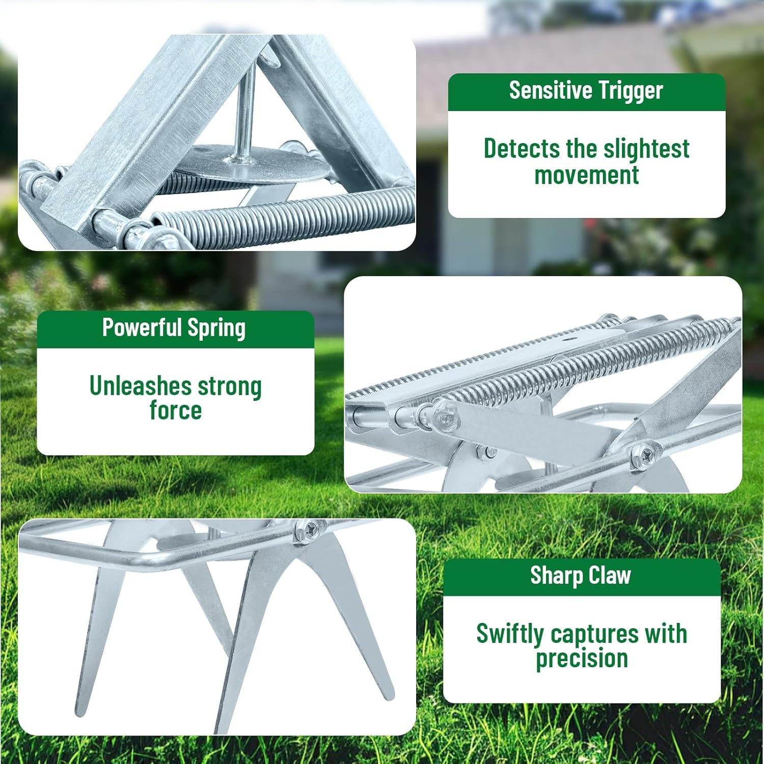 Simfelice Mole Trap Heavy Duty Scissor Mole Trap for Lawns Galvanized Steel Reusable Mole Traps That Work Best Mole and Gopher Killer Easy One-Step Setup