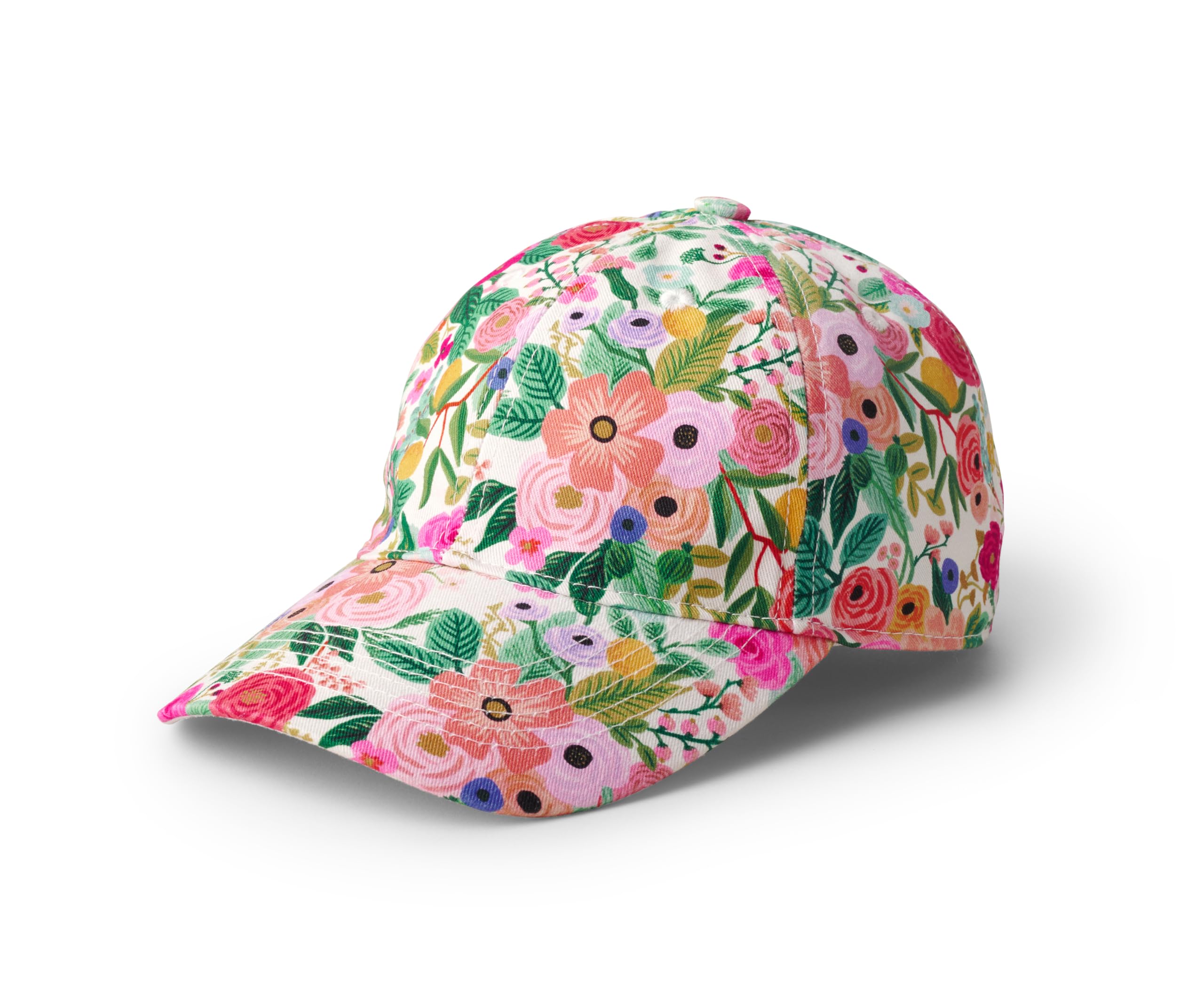 RIFLE PAPER CO. Garden Party Women's Baseball Hat | Classic Six-Panel Floral Print Cap with Adjustable Strap, Made from 100% Cotton, One Size Fits All
