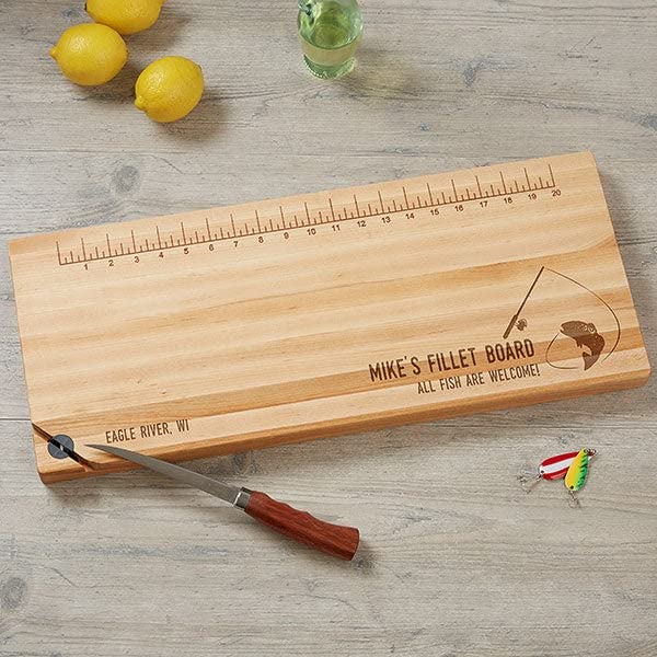 Personalization Universe The Big Catch Personalized Maple Fillet Board
