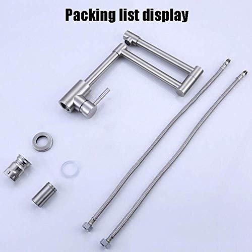 ShiSyan Y-LKUN Taps Sink Faucet Kitchen Faucet Folding Stretchable Stainless Steel Kitchen Sink Faucet Single Handle 360 ° Rotation Modern Style Brushed Nickel