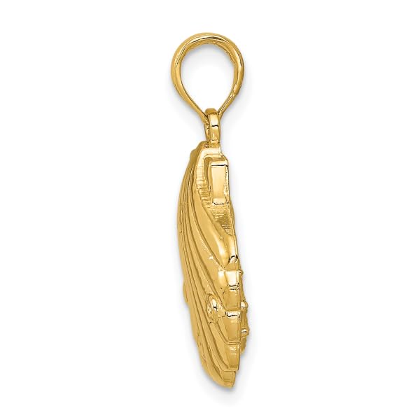 IceCarats 14K Yellow Gold Seahorse Shell Necklace Charm Pendant Only
