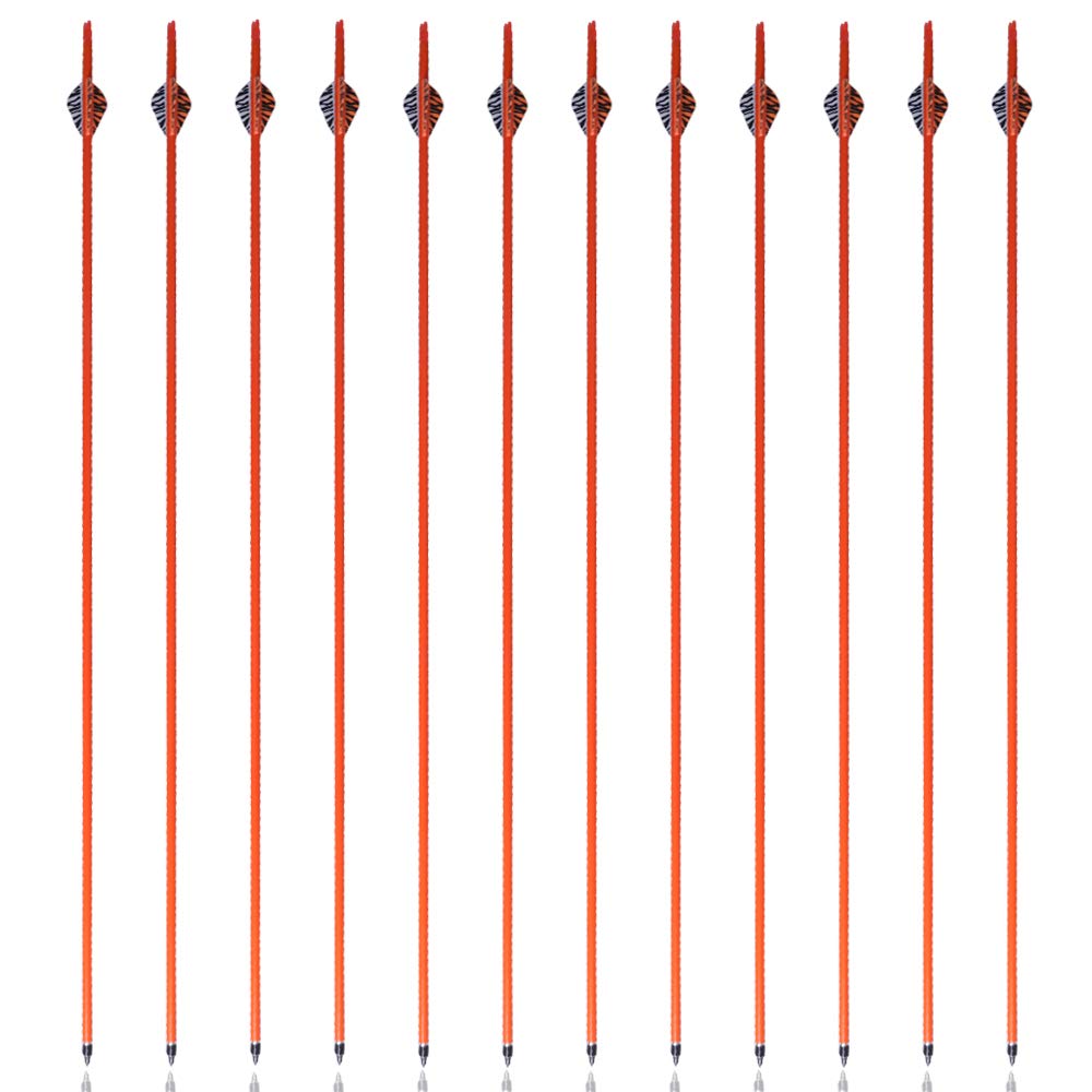 JIANZD 30Inch Carbon Arrows Archery Hunting Arrows for Compound Bow and Recurve Bow with Removable Tips 12Pcs Orange