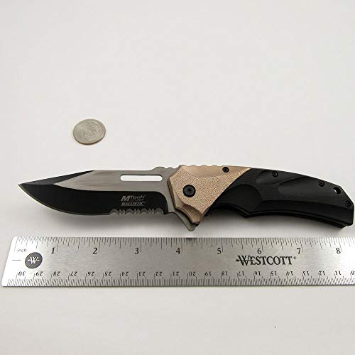 SPRING-ASSIST FOLDING POCKET KNIFE Mtech Black Copper Serrated Military Tactical Knife
