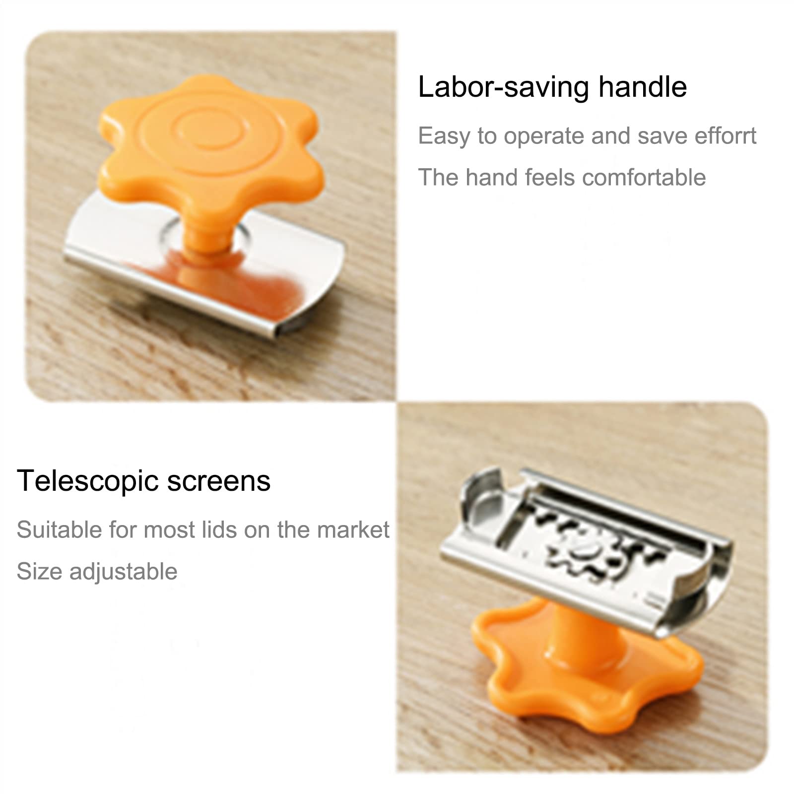 Nubadam Jar Opener For Weak Hands, Adjustable Effortless Arthritis Jar Opener For Seniors, Stainless Steel Adjustable Lid Opener Kitchen Accessories Opener, Bottle Opener For Arthritic Hands(orange)…