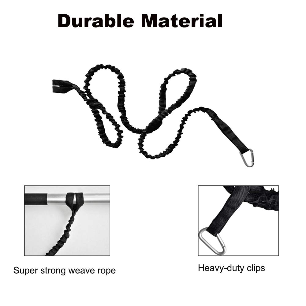 Kayak Paddle Leash Black, Adjustable Kayak Rod Leash with Carabiner for Kayaking Canoe SUP Board Paddles, Surfboard, Fishing Poles Rods