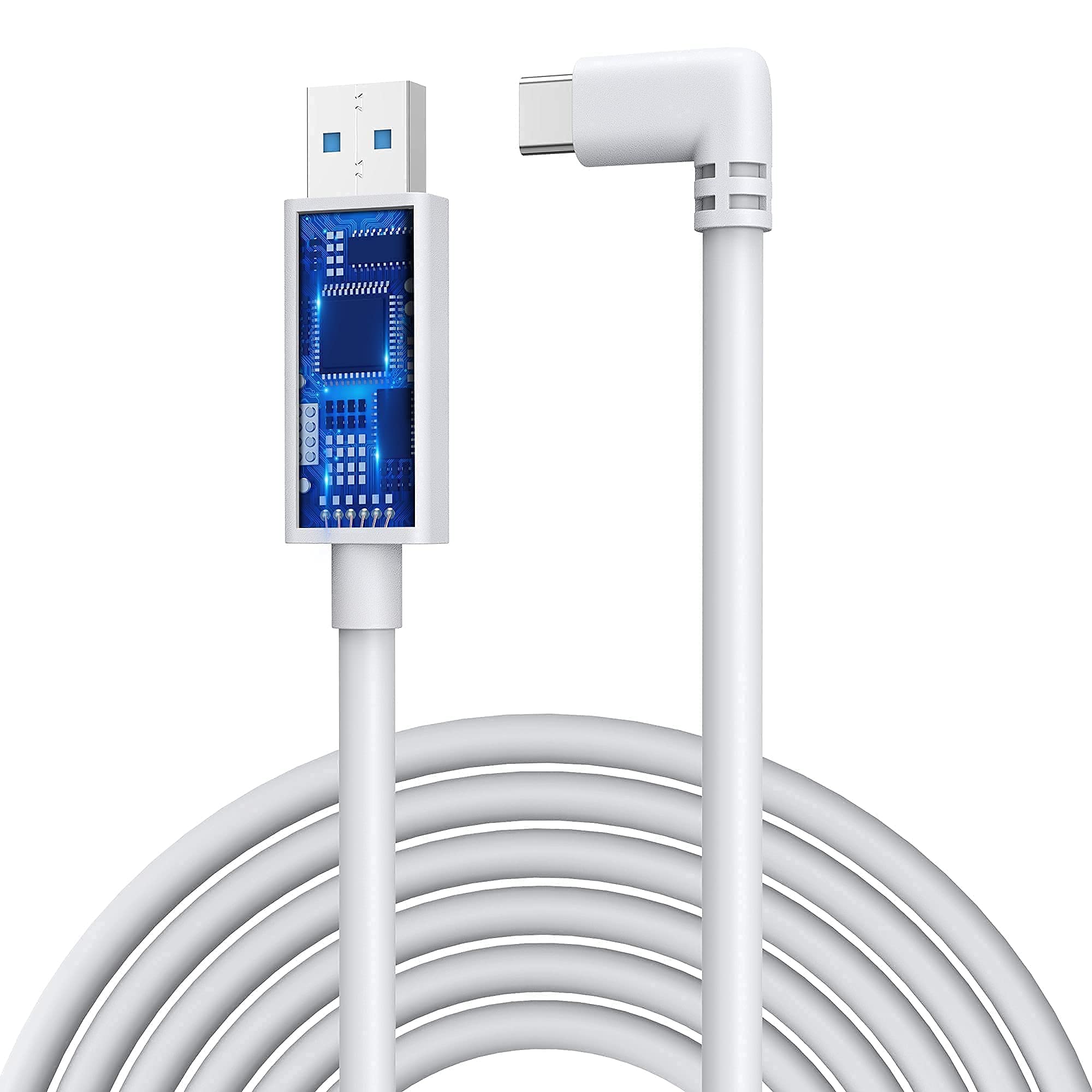 KIWI design Silicone Grip Cover and 16FT Link Cable A to C Gray Color for Quest 2