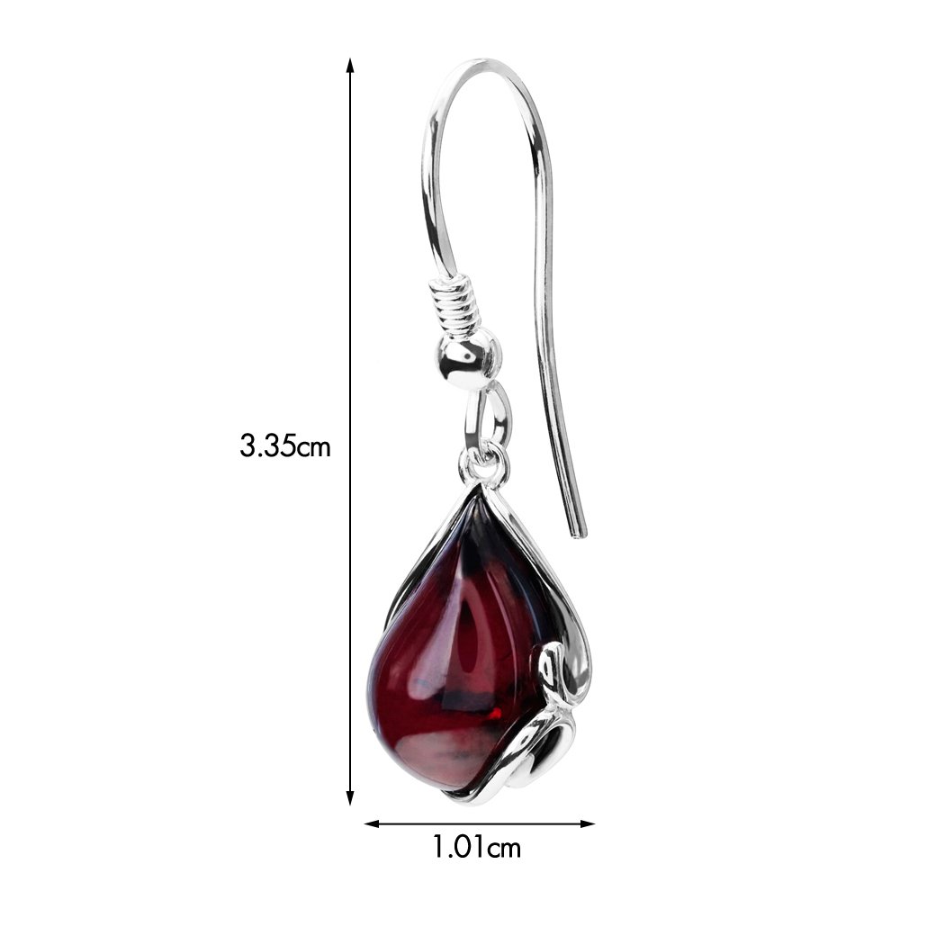 Ian and Valeri Co. Black Cherry Amber Sterling Silver Earrings