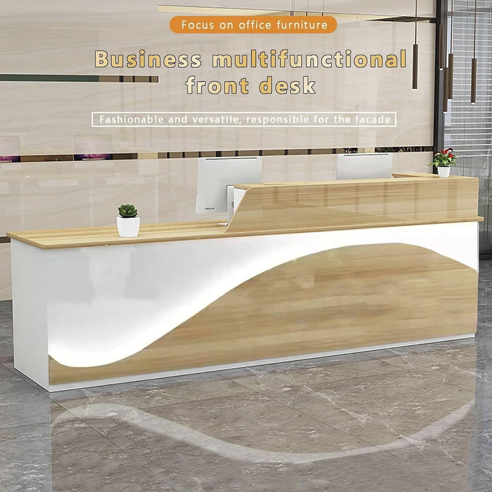 Sohodoo Ergonomically Designed Service Desk - Crafted from Quality Wood, Suitable for Lobbies and Retail Environments(C,120 cm x 60 cm x 100 cm)