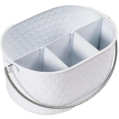 utensil caddy for parties, utensil caddy for countertop, kitchen utensil caddy, plate and utensil caddy - picnic utensil caddy, kitchen utensil caddy for countertop - 10 Inches (Snow White)