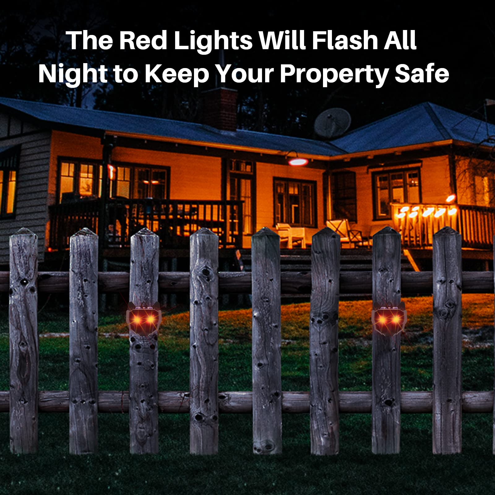 Solar Animal Repeller,8 Packs Upgraded Coyote Deterrent with Flashing Lights Deer Repellent Devices Predator Eyes for Raccoon Fox Skunk Predator Lights for Chicken Coop Yard Farm Predator Protection