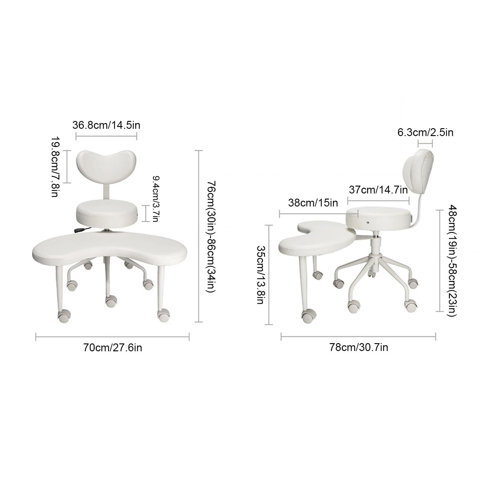Traverse-Legged Chair with High Elastic Seat Cushion Yoga Meditation Chair with Lumbar Support and Adjustable Reclining Angle, Ergonomic Office Chair for Home & Office (Black)