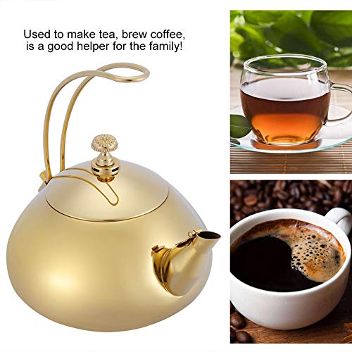 Tea Kettle,Whistling Tea Pots for Stove Top,Food Grade Stainless Steel Teapot,Classic Stovetop Kettle with Universal Base,Cool Grip Bakelite Handle Fast Water Heating Boiling Pot(GOLD)