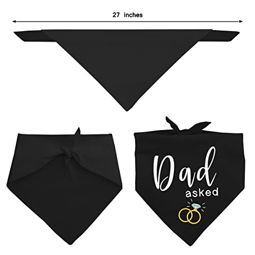 Tillfuru Dad Asked and Mom Said Yes Dog Bandana, Wedding Engagement Photos Bridal Shower Gift Pet Bandanas, 2 PCS(Black and White)