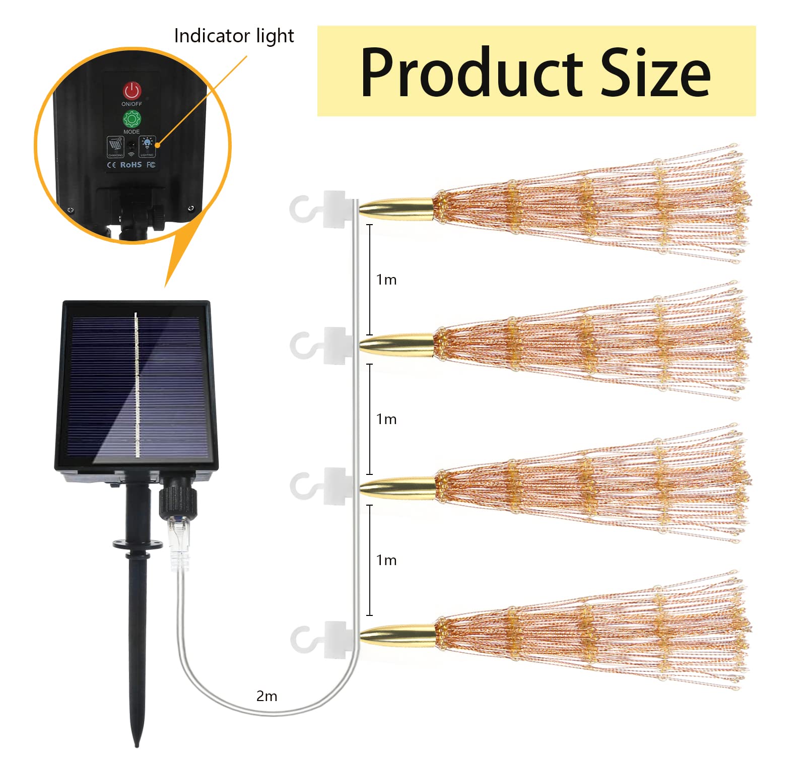 PXBNIUYA 4 Pack 800 Led Solar Starburst Sphere Lights,Firework Lights Remote Control Timer 8 Modes Dimmable Waterproof Hanging Fairy Light, Sparkly Lights for Patio Party Tent Christmas (Warm White)