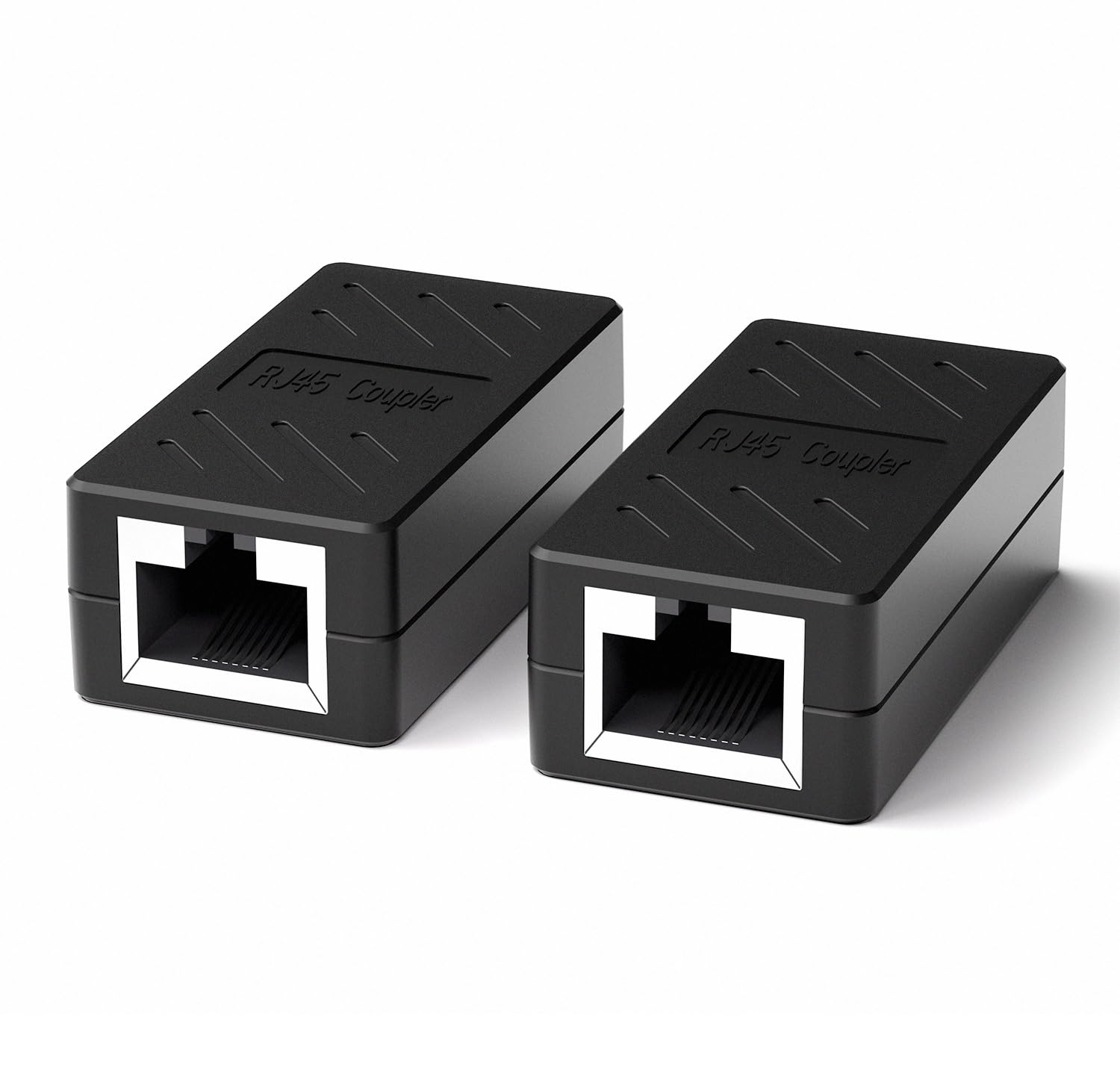 RuiPuo RJ45 Coupler Ethernet Cable Extender Adapter LAN Connector in Line Coupler Female to Female in Line Coupler for Cat5/Cat5e/Cat6/Cat7 Ethernet Cabler (Black 2 Pack)