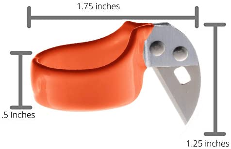 Razor's Edge Safety Knife - Utility Ring Knife for Finger with Sharp, Straight Blade - Ring Size 10 - Pointed Tip - Dozen - By Handy Twine Knife
