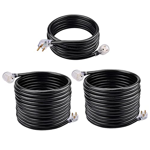 RVGUARD Bundle 250 Volt 100 Feet Welder Extension Cord, Heavy Duty 8 AWG NEMA 6-50 STW Welding Cord with Power Indicator End, ETL Listed