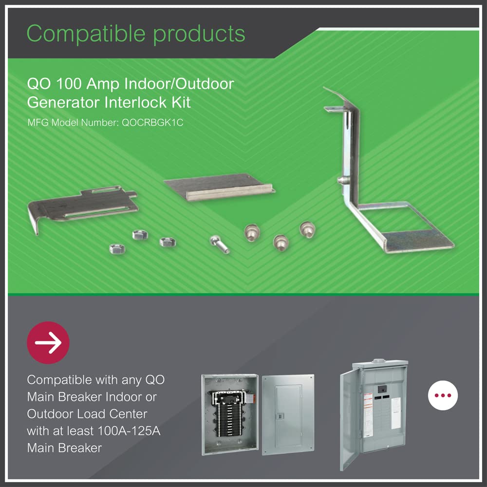 Square D by Schneider Electric Square D - QOCRBGK1C 100 Amp QO Load Center Outdoor Generator Inter-Lock Kit