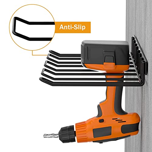 Power Tool Organizer, Larger Capacity Drill Holder Wall Mount, Heavy Duty Garage Tool Organizer and Storage, Tool Storage Rack for Garage Pegboard, Cordless Drill Charging Station, 1 Layer