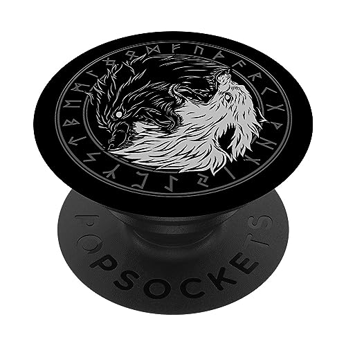 Sons Of Fenrir - SkĂśll and Hati - Ying Yang Wolf PopSockets Standard PopGrip