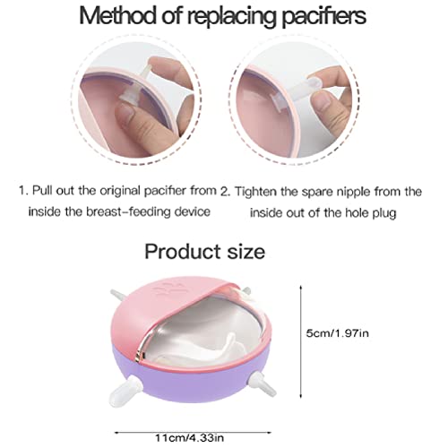 Tiyano 4 Pacifiers Puppy Kitten Silicone Feeder,Doggie Bubble Bowl- Soft Puppy Milk Feeder Silicone Puppy Feeder for Feeding Small Pets Puppy Kitten 180ml