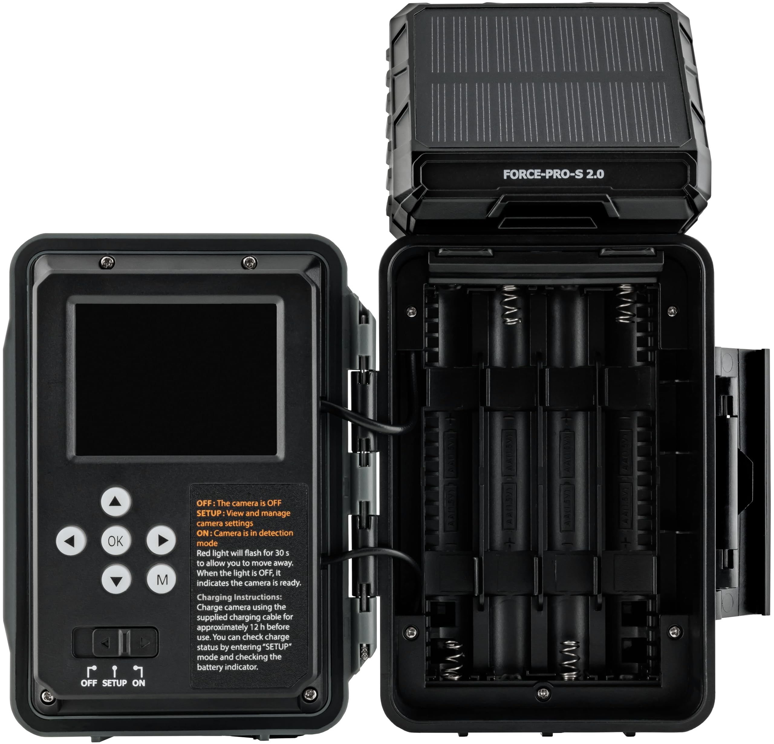 SPYPOINT Force-PRO-S 2.0 Solar Trail Camera, Non-Cellular, Integrated Solar Panel, 0.2S Trigger Speed,110 ft Detection Range, 4K/2K/1080p Video Modes, 48MP Photos, Internal Battery Supply