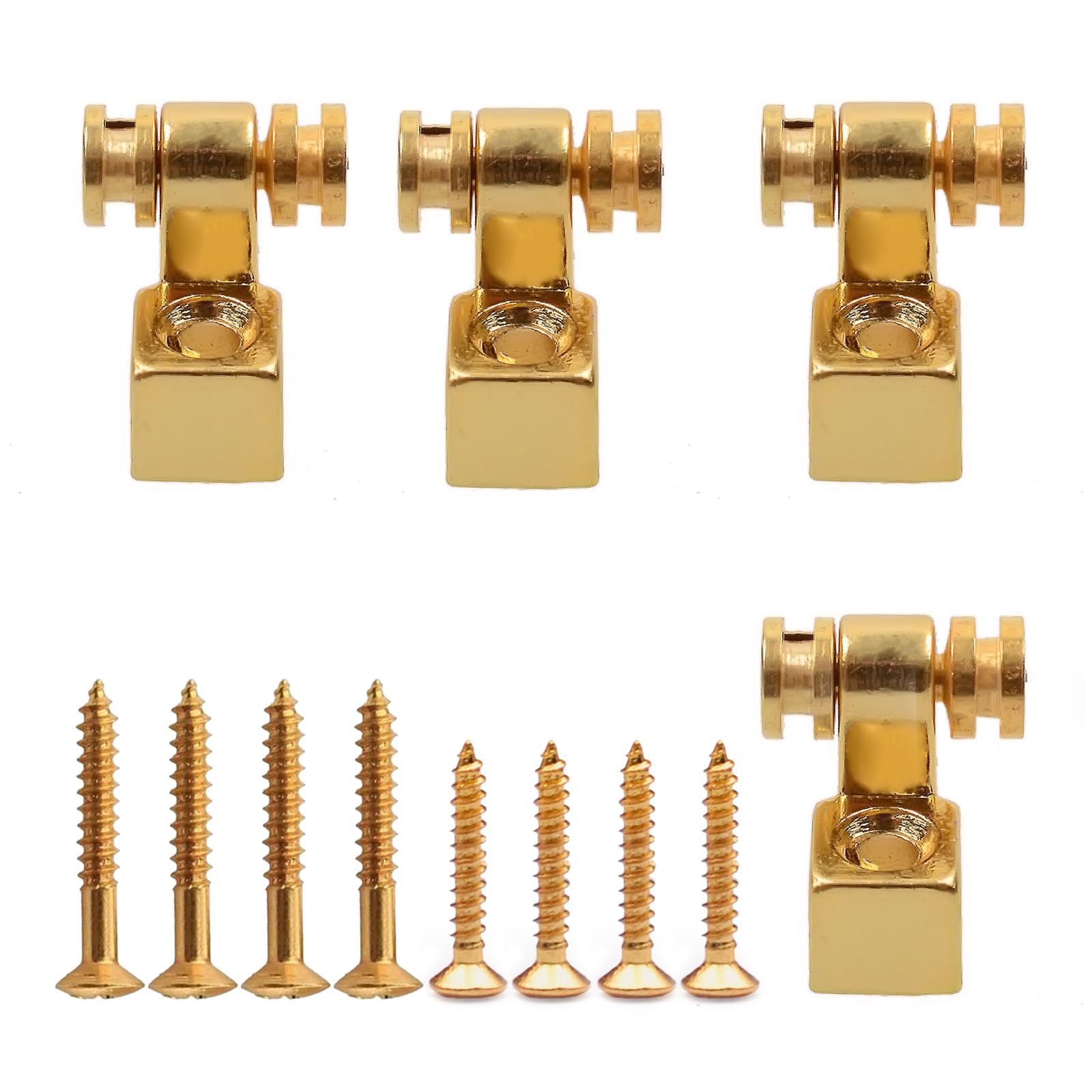 MAXCHEER Roller Guitar String Trees Guides Retainer for Fender Strat Stratocaster Tele Telecaster Electric Guitar,Pack of 4 (Gold)