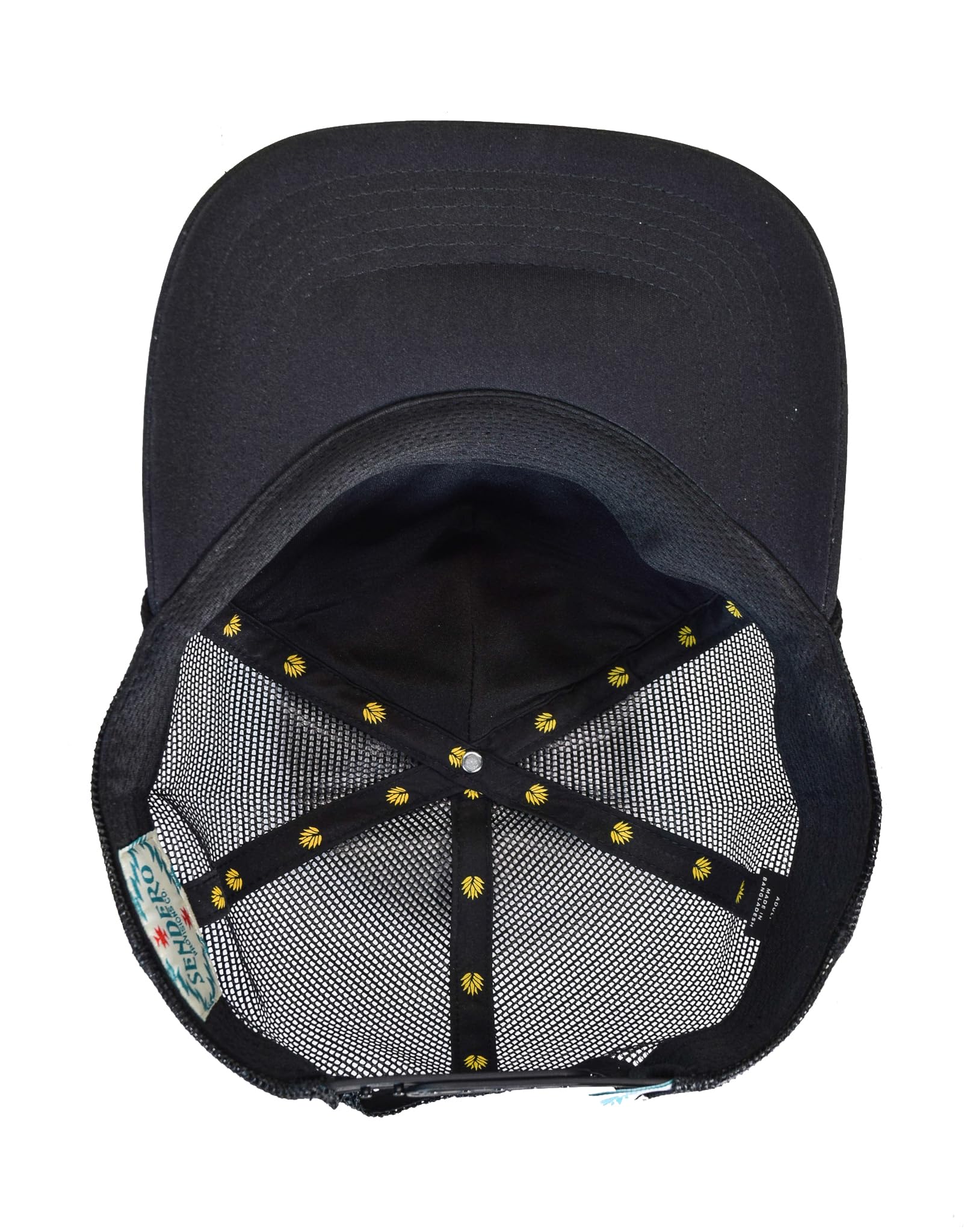 Sendero Provisions Co. Cowboy Hat Embroidered Logo Snapback Trucker Cap One Size (Black/Gold)