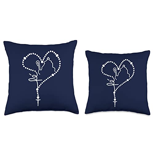 Virgen Divina Pastora Venezuela Gift Store Rosario Virgen Divina Pastora Barquisimeto Venezuela Maria Throw Pillow, 16x16, Multicolor