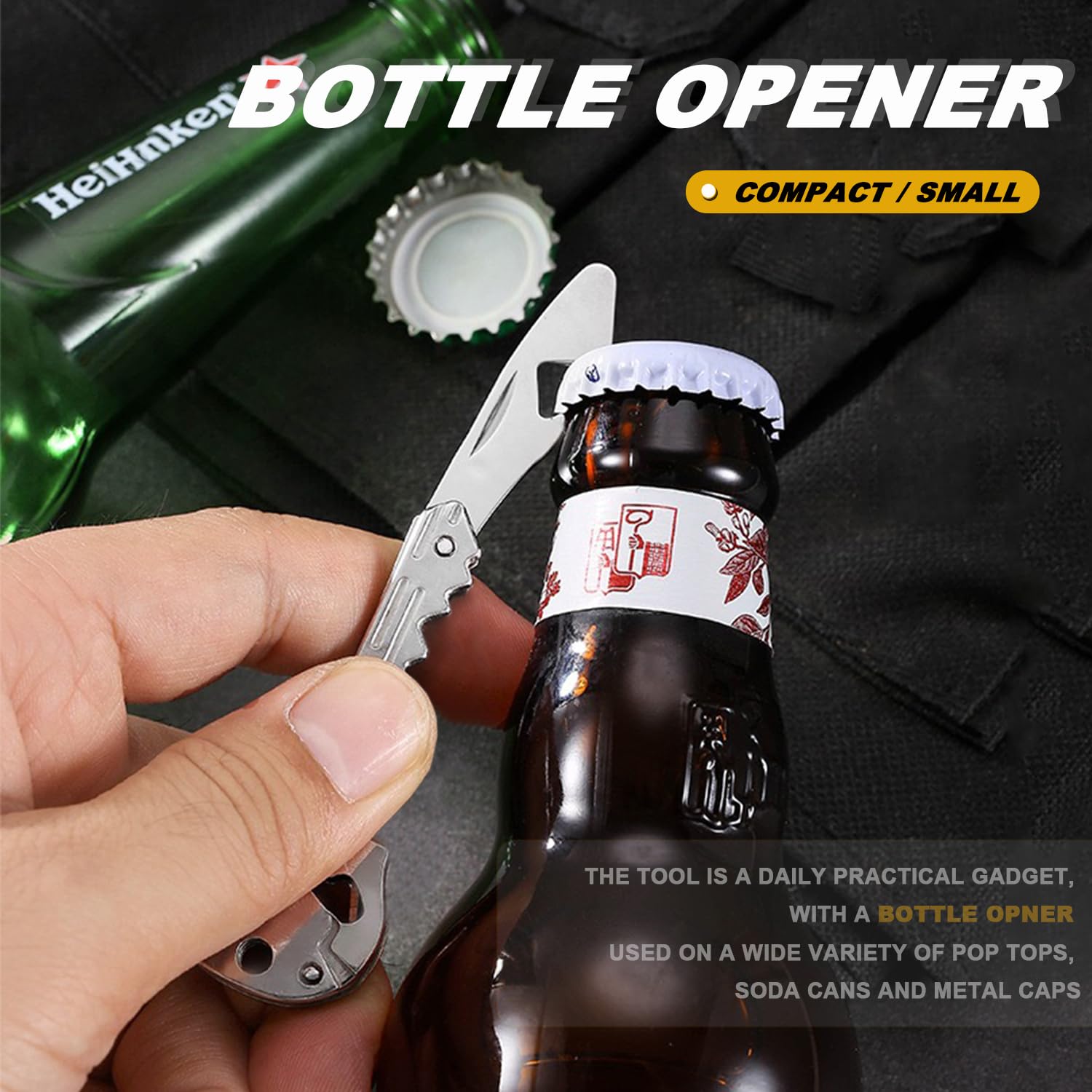 VIFUNCO Bottle Opener for Men/Stainless Steel tool/EDC Gadgets for Camping, Gifts for Dad