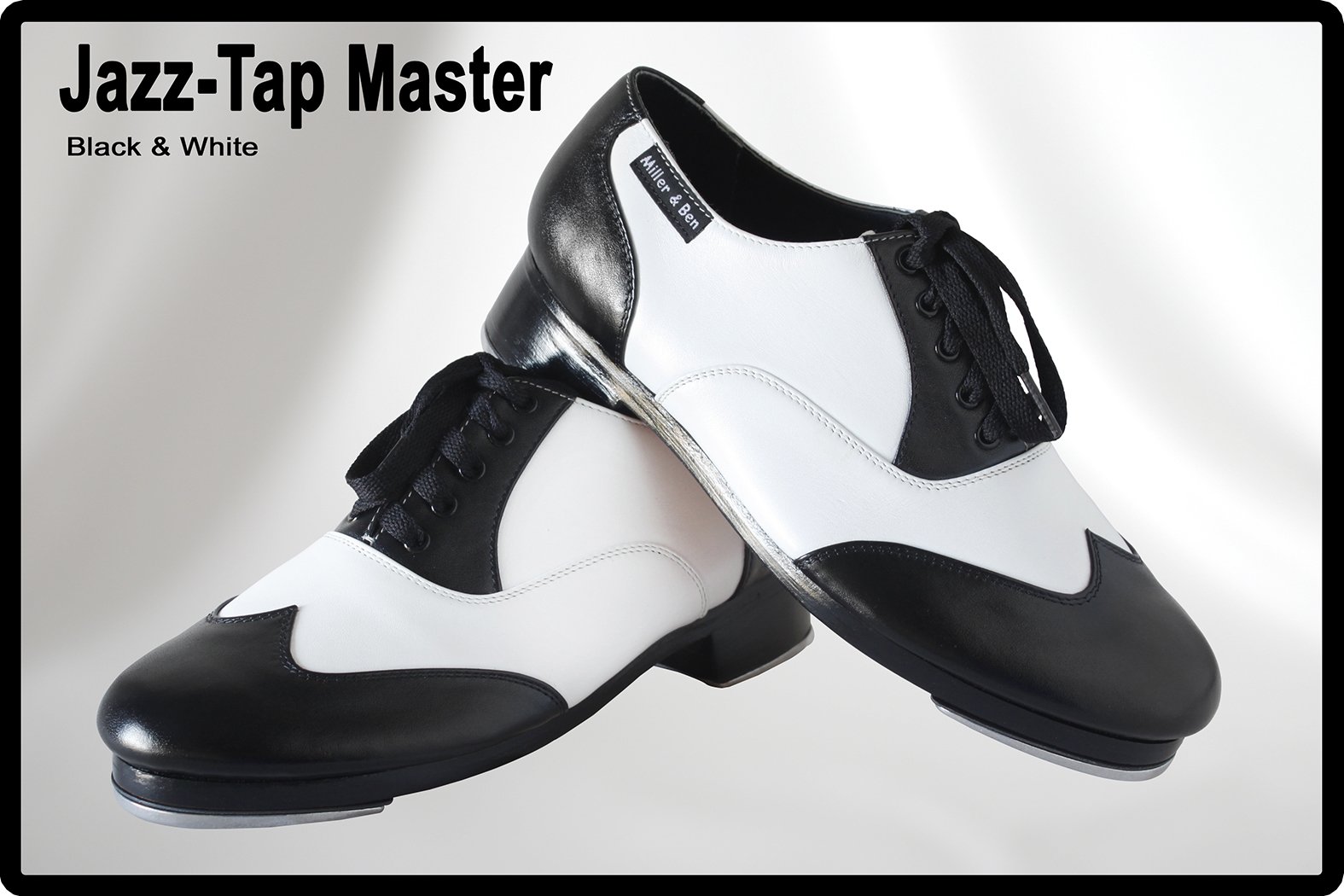 Miller & Ben Tap Shoes; Jazz-Tap Master; Black & White Professional Tap Shoes (38 EU)