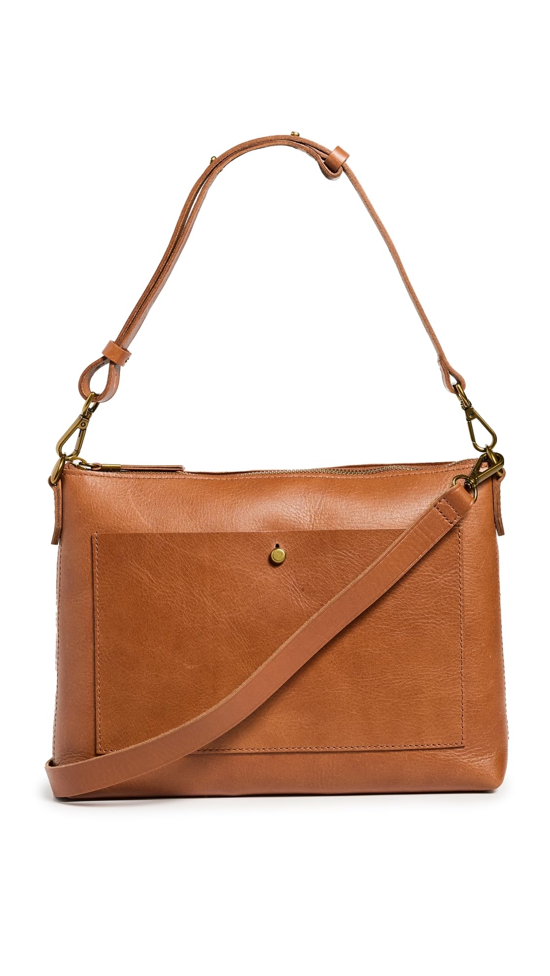 Madewell Women's The Transport Shoulder Crossbody Bag, English Saddle, Tan, Brown, One Size