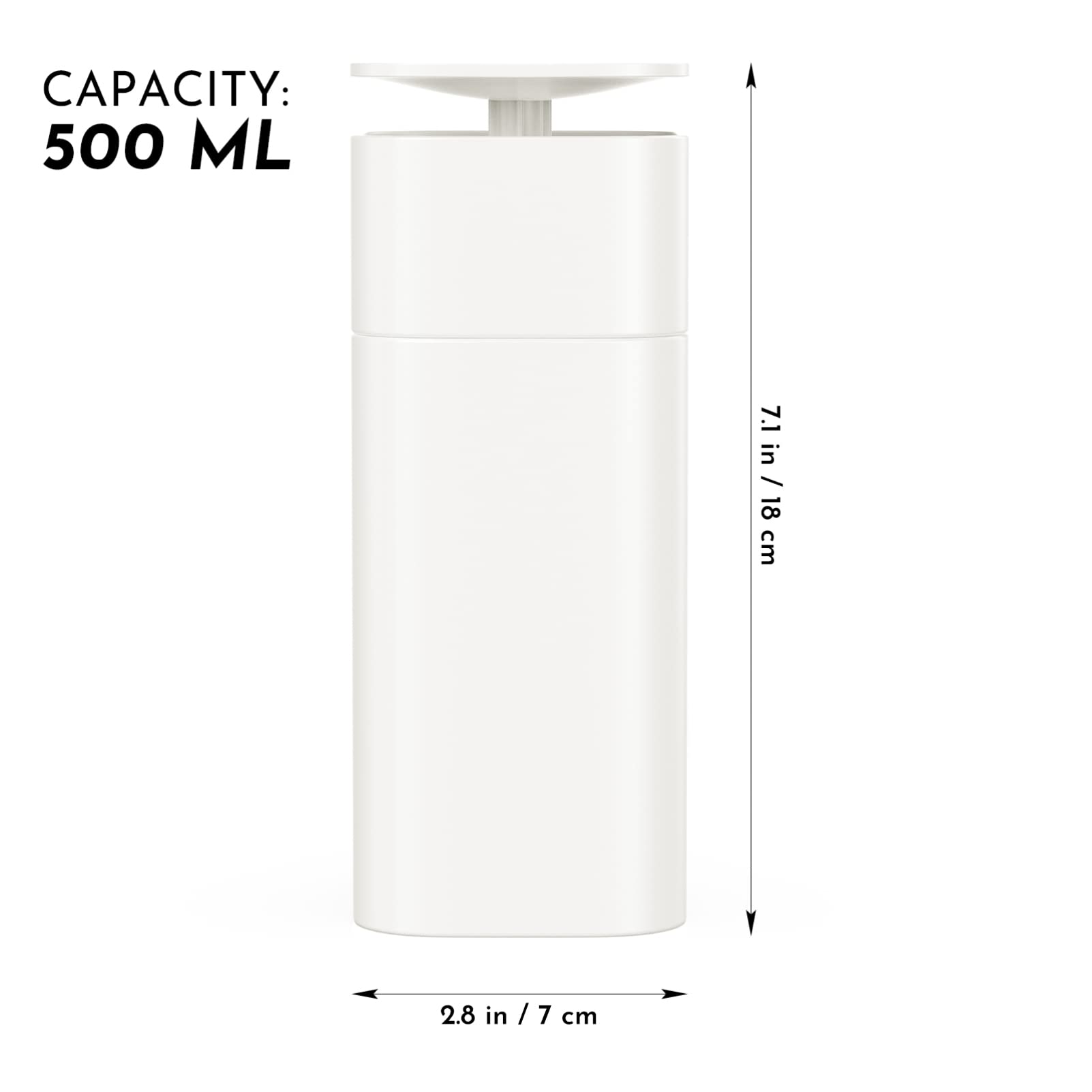 Push Down Liquid Dispenser White Empty Pumping Bottle Travel Cosmetics Dispenser Pump Dispenser Bottle for Body Wash and Makeup Remover