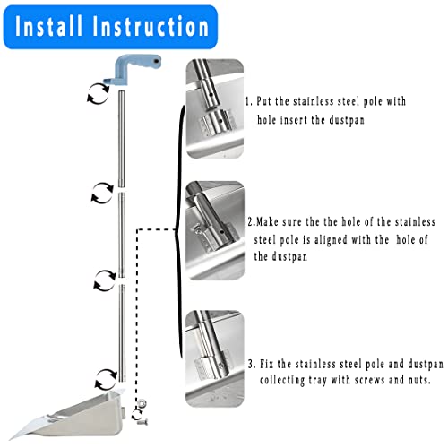YONILL Broom and Dustpan Set for Home - Indoor Broom and Dust Pans with Long Handle, 52" Indoor Broom with 38" Heavy Duty Metal Dust Pan Set Combo for Home Kitchen, Garage, Office and Lobby Use