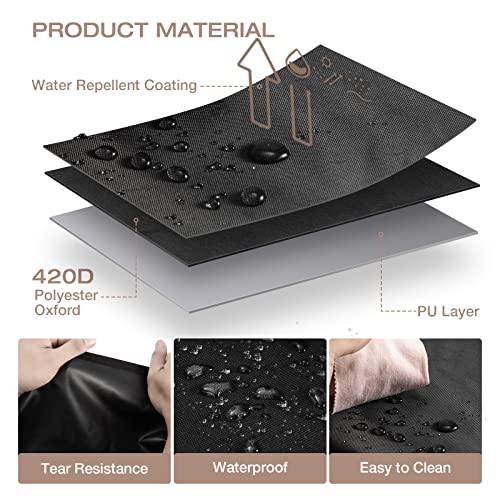 RitPin Firewood Rack Cover Outdoor 4 Feet Firewood Log Rack Cover Protector, Windproof, Waterproof Design, Protection and Storage for Wood,Black