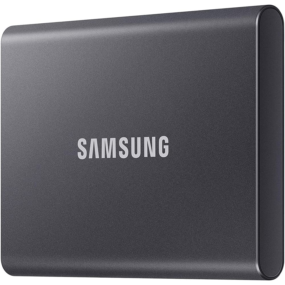 SAMSUNG MU-PC1T0T/AM Portable SSD T7 USB 3.2 1TB, Gray (2-Pack) Bundle with Deco Gear Hard EVA Case with Zipper