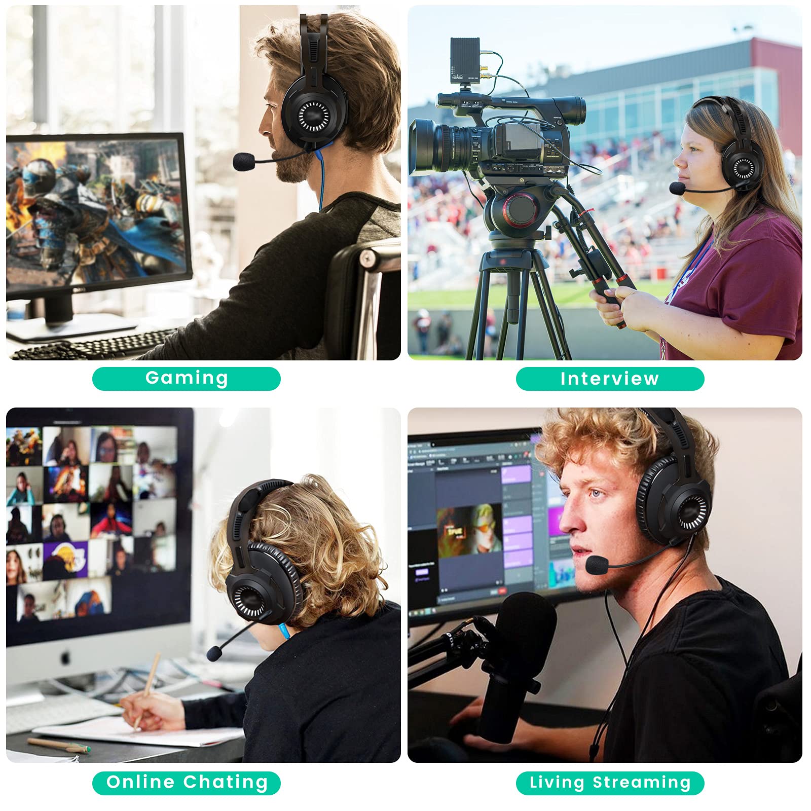 Microphone Replacement for Kingston HyperX Cloud Revolver/Cloud Revolver S Gaming Headsets, Detachable Noise-Cancellation Boom Mic on PC PS5 PS4 Xbox One Series X/S