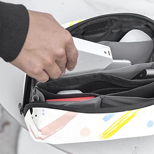 Travel Cord Organizer, Tech Organizer, Electronics Organizer, Cable Organizer Bag, Modern Cartoon Doodle Art Splashes