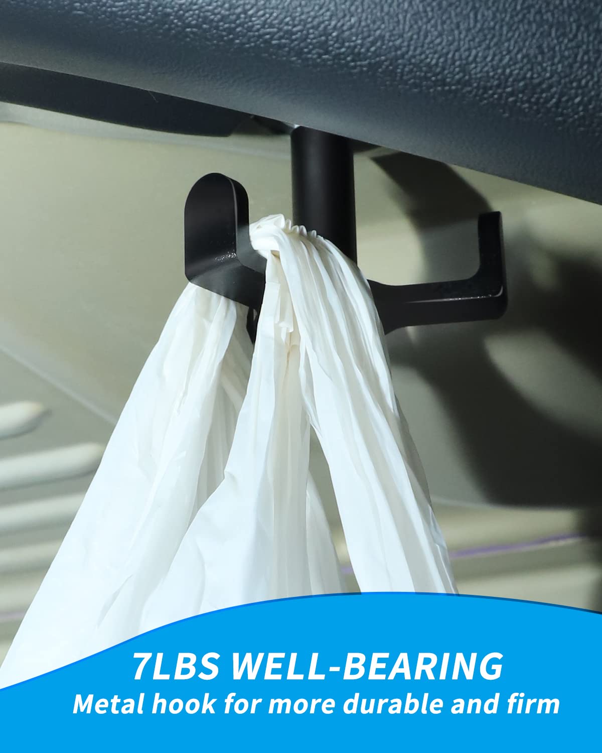 SPARKWHIZ Trunk Grocery Bag Hook for 2018-2023 Tesla Model 3 Aluminum Hook Hanger, Interior Accessories, Black