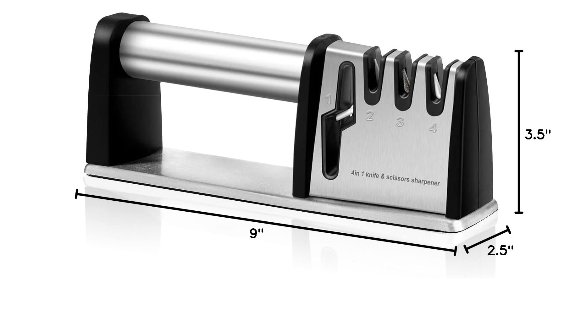 Knife Sharpeners, 4 in 1 Kitchen Blade and Scissors Sharpening Tool, Powerful Professional Chef's Kitchen Knife Accessories, Manual Knife Sharpener Kitchen