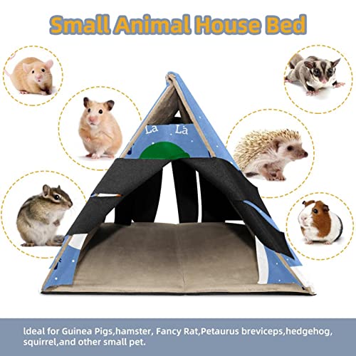 Y-DSIWX Guinea Pig Hideout Cozy Hamster House Cave for Bunny Chinchilla Hedgehog Small Animal Cute Christmas Snowman Singing Song
