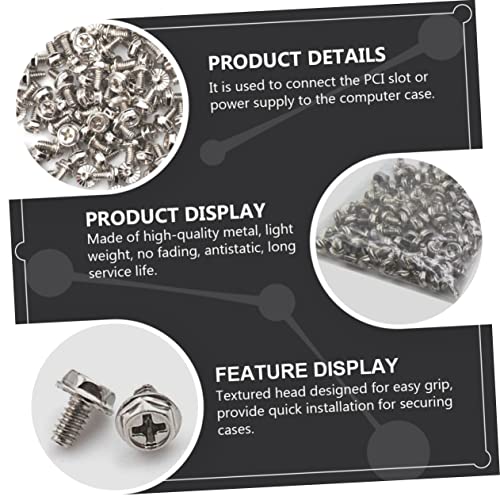 SOLUSTRE 100 pcs pci Computer Round I Metal Screw Fastener Mounting Head Replacement Case Fixing Accessory for Supply PSU Power Slot