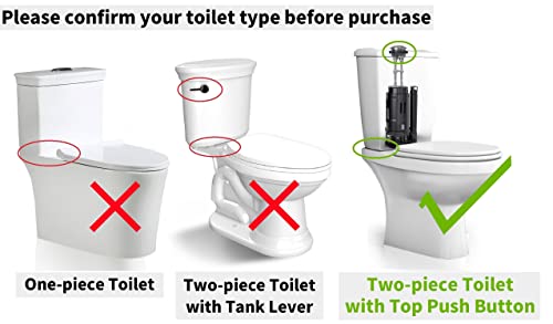 R&T A2422M 3" Dual Flush Valve with Push Button Dual Flush Toilet Repair Kit Toilet Tank Parts Replacement for 2-piece Toilet