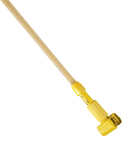 Rubbermaid Commercial Products Wood Mop Handle, 60-Inch, Lightweight Wet Mop Gripper with Heavy-Duty Clamp Handle for Floor Cleaning