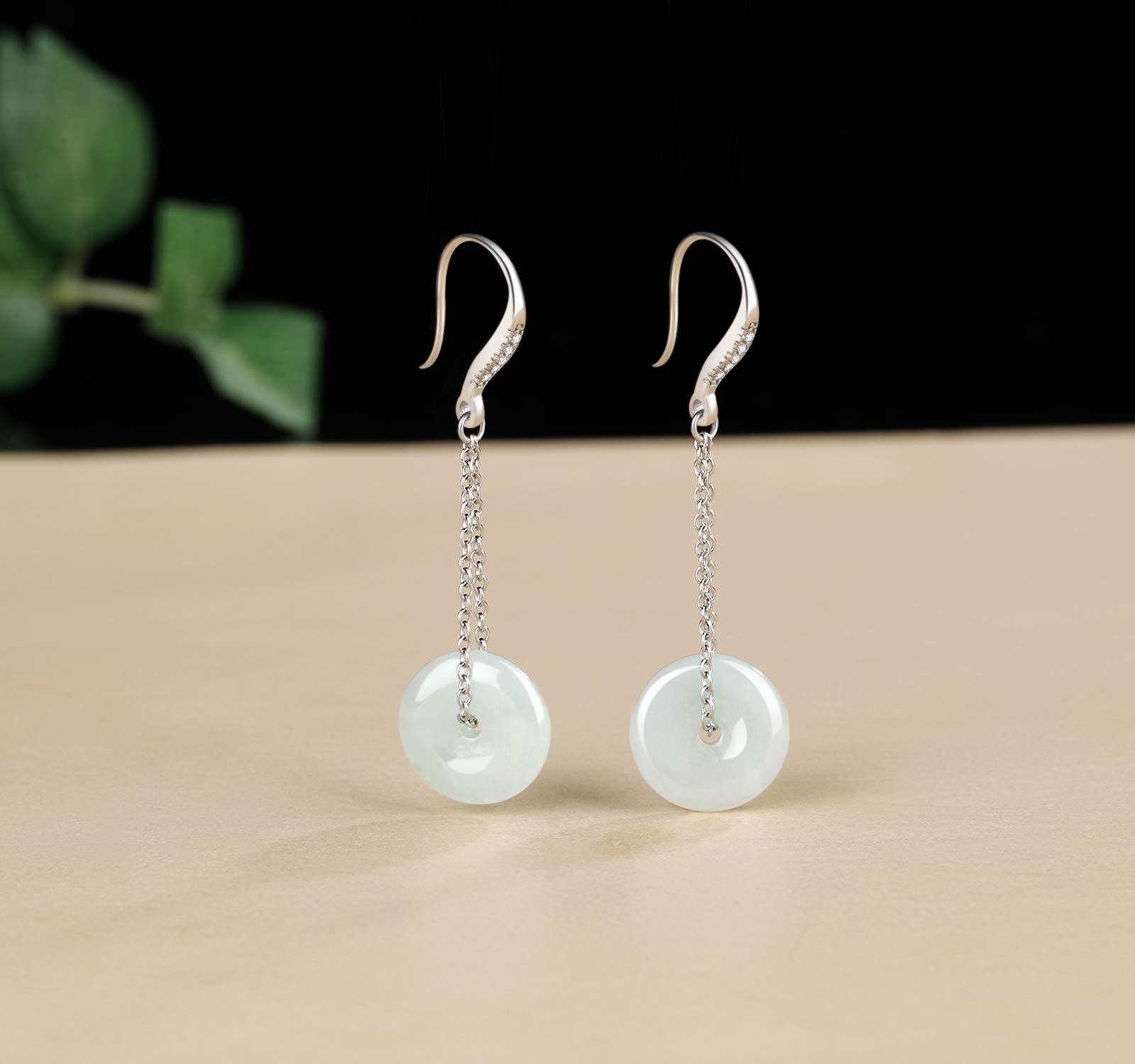 Jade Earrings Jade Clasp Fashion And Elegant Jewelry Earrings Sterling Silver Ear Hook For Women.