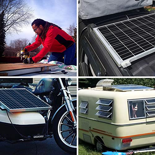 Renogy 50 Watt 12V Solar Panel 10A 12/24V PWM LCD Charge Controller, Adaptor kit, Tray Cables, 50W, 5V USB Ports, for RVs,Boats,Trailers,Sheds,Cabins and Any Off Grid System