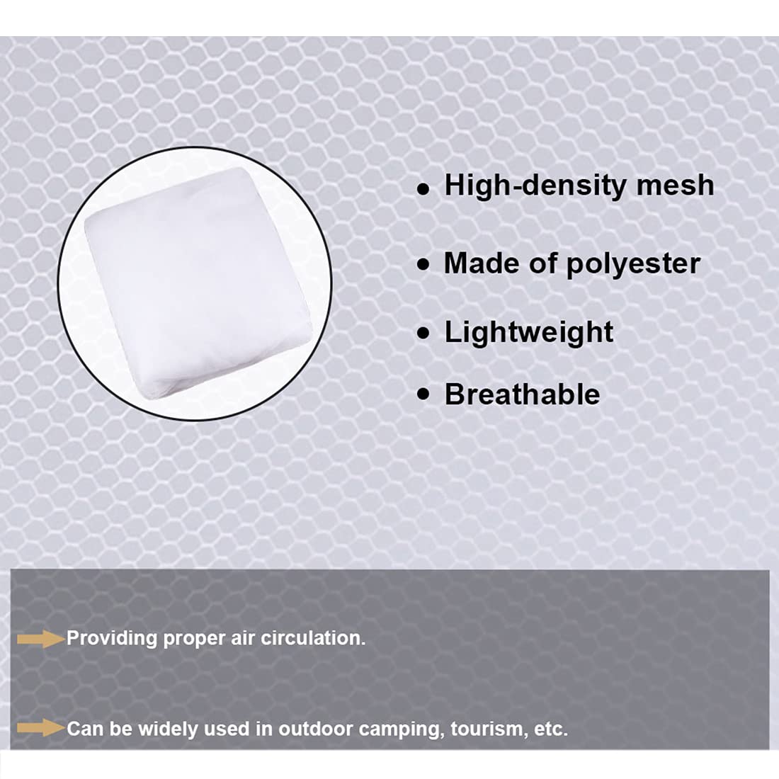 KRATARC Netting Canopy Net Mesh for Single Bed Compact and Lightweight Camping Hiking Climbing Outdoor (White)