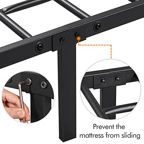 Yaheetech Classic Metal Platform Bed Frame Mattress Foundation with Victorian Style Iron-Art Headboard/Footboard/Under Bed Storage/No Box Spring Needed/California King Size Black